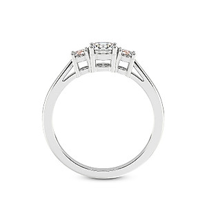 FRIENDLY DIAMONDS 3 ct IGI Certified Radiant Shape Lab Grown Diamond Ring Women's Day Gift | 14K Or 18K White, Yellow Or Rose Gold | Intricacy Three Stone Diamond Ring |FG-VS1-VS2 Quality