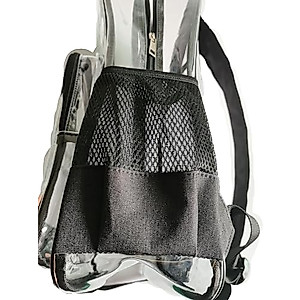 FENZA Clear School Bagpack Stadium Approved Waterproof for Concert Work Sport Event Heavy Duty PVC Transparent, Reinforced Straps & Front Accessory Pocket - Perfect for Security, & Sporting Events