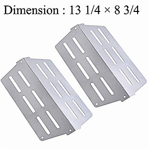 GasSaf Flavorizer Bars and Heat Deflector Replacement Parts for Weber Genesis 300 Series E310 E320 E330 S310 S320 S330 with Front Control Knob(2011 & Newer) Replace for Weber Stainless Steel