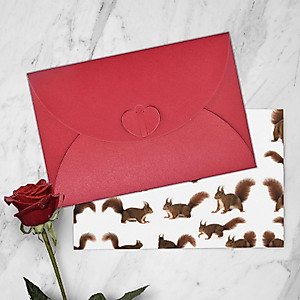 MQGMZ Cute Squirrels Print Holiday Greeting Cards Blank Note Cards With Envelopes For All Occasions Birthdays