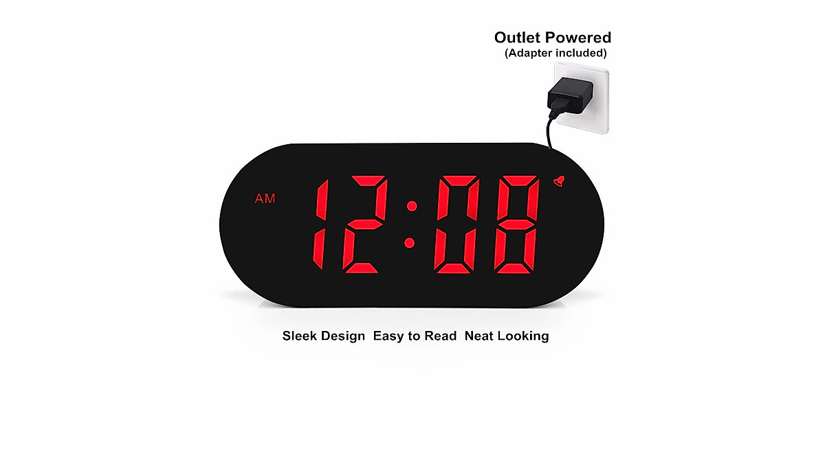 FAMICOZY Digital Alarm Clock - Small, Auto Dim, Brightness Adjustable