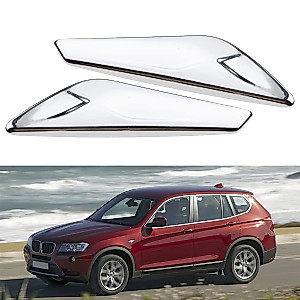 2 PCS Front Fender Chrome Finisher Trim Right Left Side Fits BMW X3 F25 X4 F26 2013-2017 Replaces 51117338570 51117338569