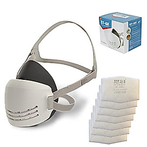 Tesoro Moda Reusable Respirator Mask with 7 Filters – Half Mask Respirator for Woodworking, Welding, Polishing Painting and Work Protection – Comfortable Quick-Release Headband and Dual Filtration