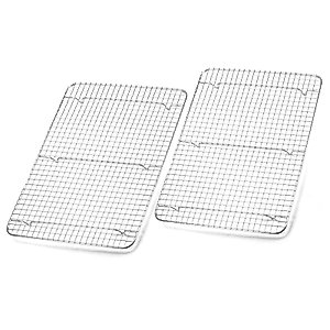 Foraineam 2-Pack Stainless Steel Cooling Rack, 11.5 x 16.5 inch Large Baking Rack Fits Half Sheet Pans, Oven Safe Wire Rack for Cooking, Roasting & Drying