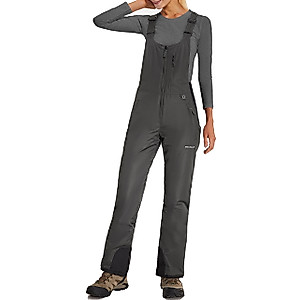 Lelaki Womens Snow Bibs Ski Waterproof Windproof Insulated Overalls Snowboard Pants Winter,HXK7556-Grey-L