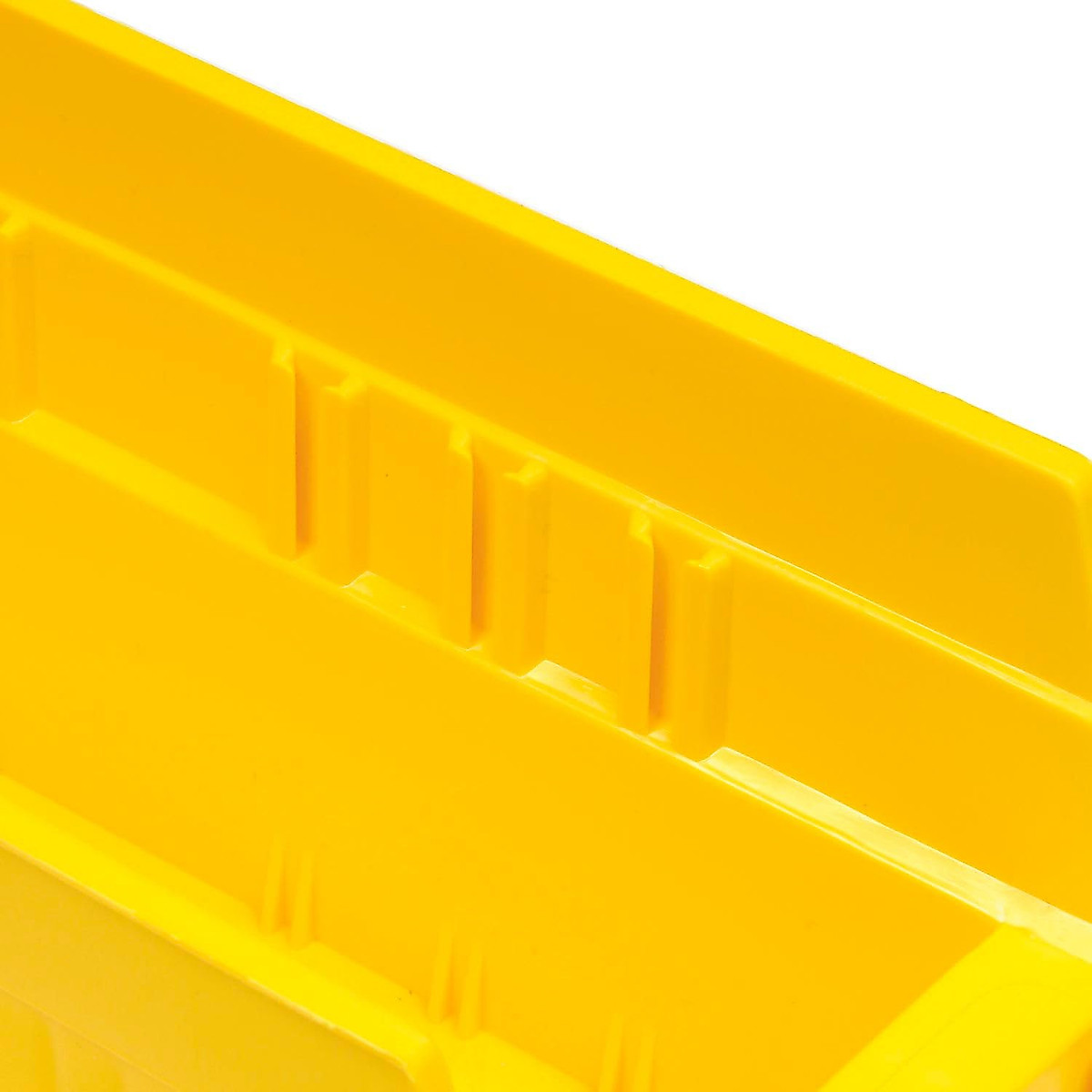 Nestable Shelf Bin, Plastic, 4-1/8"W x 11-5/8"D x 4"H, Yellow, Lot of 24