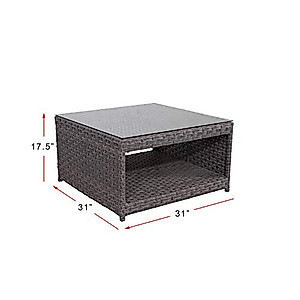 SunHaven Resin Wicker Outdoor Patio Furniture Set - 7 Piece Conversation Sectional Premium All Weather Gray Wicker Rattan, Aluminum Frame with Deluxe Fade Resistant Olefin Cushions (7 Piece Cromwell)