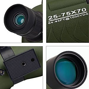 SVBONY SV14 Spotting Scope with Tripod Phone Adapter,25-75x70mm Spotting Scopes,Waterproof Spotter Scope,High Definition Sporting Scope,Scope for Bird Watching Shooting Range Scope