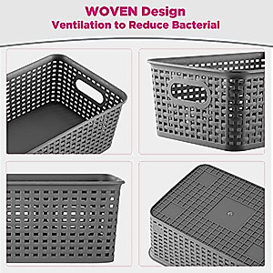 RAXMETRY Plastic Storage Baskets With Lid Lidded Storage Bins Pantry Organization and Storage Containers Small Baskets for Desktop Drawers Closet Classroom Bedroom Office