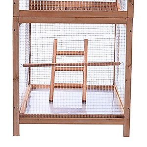 MCombo 70 inch Outdoor Aviary Bird Cage Wooden Vertical Play House Pet Parrot Cages with Stand 6011-0011L