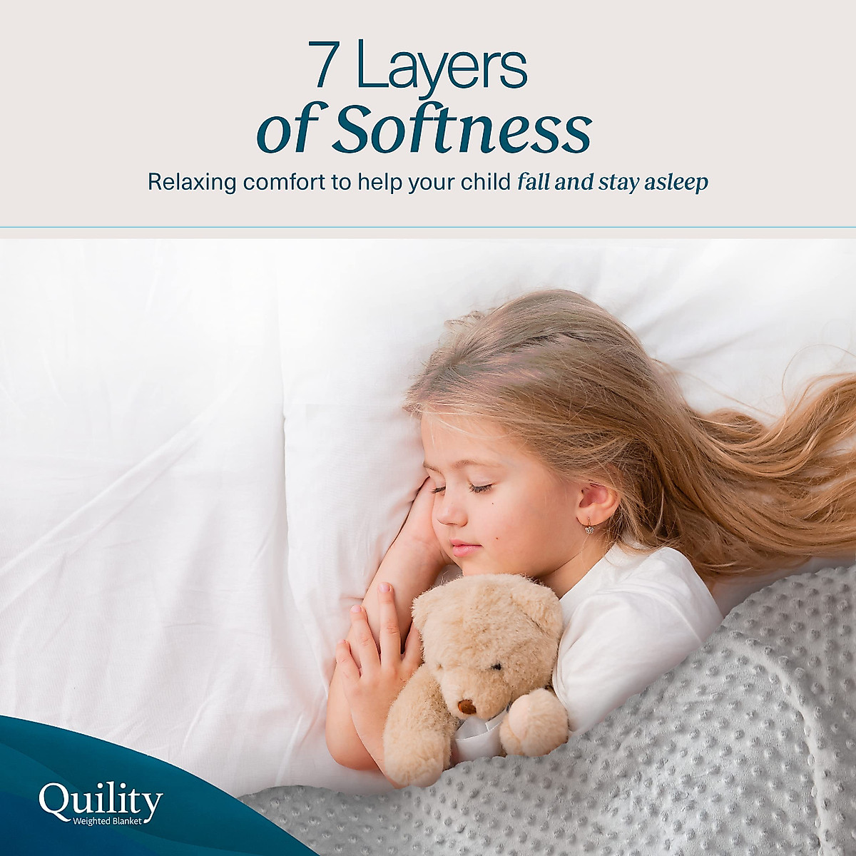 Quility Weighted Blanket for Kids & Toddlers - 12 LB Twin Size Kids Weighted Blanket for Cooling & Heating - 100% Cotton Blanket w/Glass Beads, Machine Washable - 48"x72", Grey