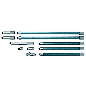 Mitutoyo 137-210 Tubular Vernier Inside Micrometer, Extension Rod Type, Carbide Tipped Face, 50-1500mm Range, 0.01mm Graduation, +/-0.043mm Accuracy, 10 pcs Extension Rods