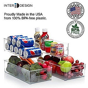 InterDesign Stackable Kitchen Storage Organizer Bins for Fridge, Freezer, Pantry and Cabinet Organization 4 Piece