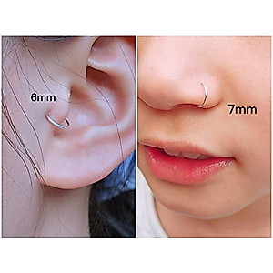 Small Sterling Silver Hoop Earring Set for Cartilage Helix Tragus Nose Septum, Tiny Huggie Hoop Piercing Jewelry, 6mm 7mm 8mm
