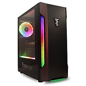 ViprTech Plus Gaming PC Desktop Computer - Intel Core i7 (8-Core), AMD Radeon R7 250 2GB, 8GB RAM, 500GB HDD, WiFi, RGB Lighting, 1 Year Warranty, USA Built