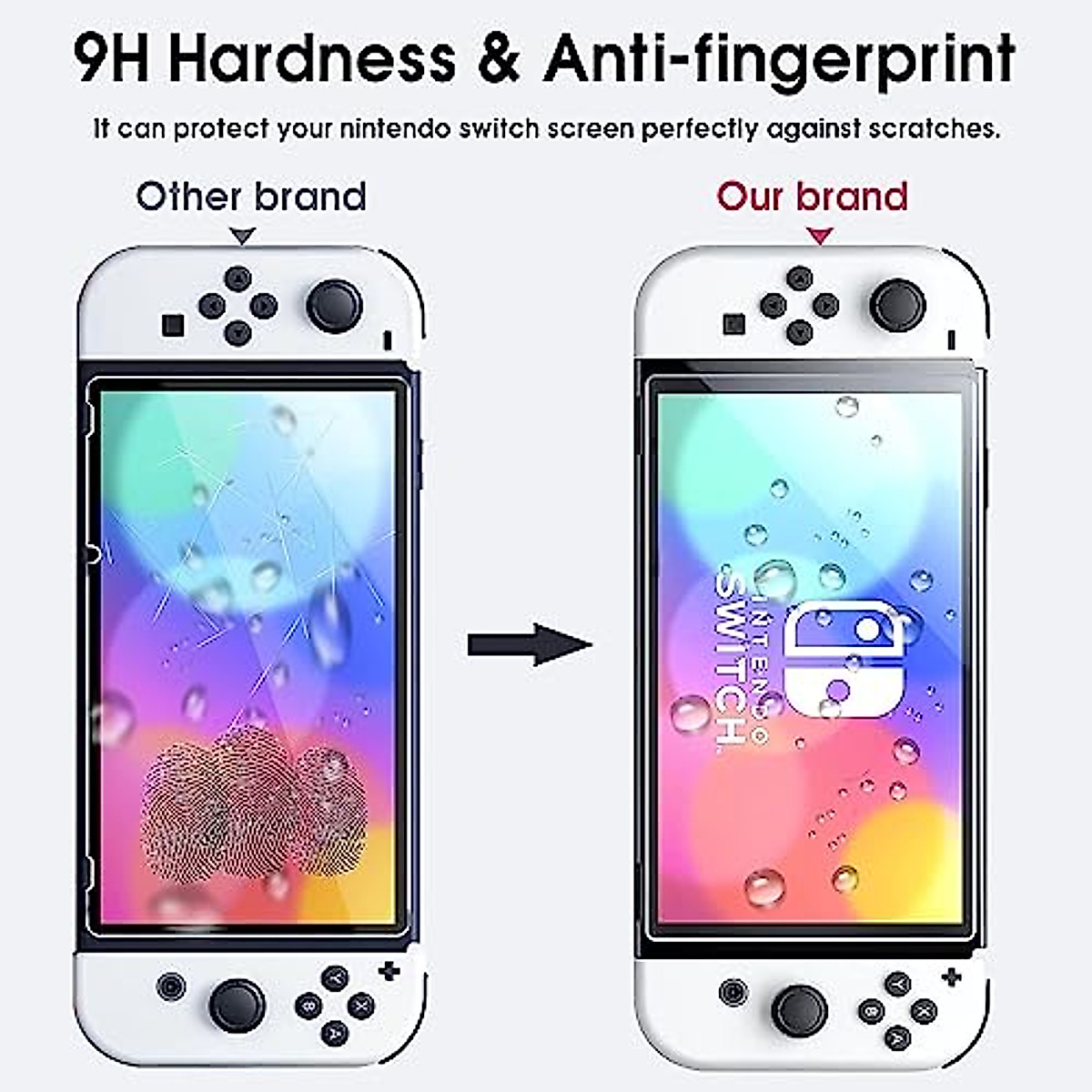 XINRUISEN 2Pack Screen Protector for Nintendo Switch Oled 2023, Tempered Glass Screen Protector for Nintendo Switch OLED New Model 7inch, Screen Protective Glass Cover Saver Protection for Switch OLED