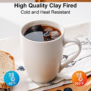 PARACITY Coffee Mug Ceramic, Large Coffee Cups Ceramic Set of 2, 12 OZ White Coffee Mugs for Latte, Tea, Cappuccino, Cocoa-Microwavable