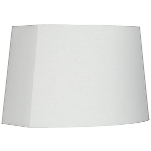 White Medium Modified Oval Lamp Shade 12.5" Wide and 10" Deep at Top x 15" Wide and 11" Deep at Bottom x 10" High (Spider) Replacement with Harp and Finial - Springcrest
