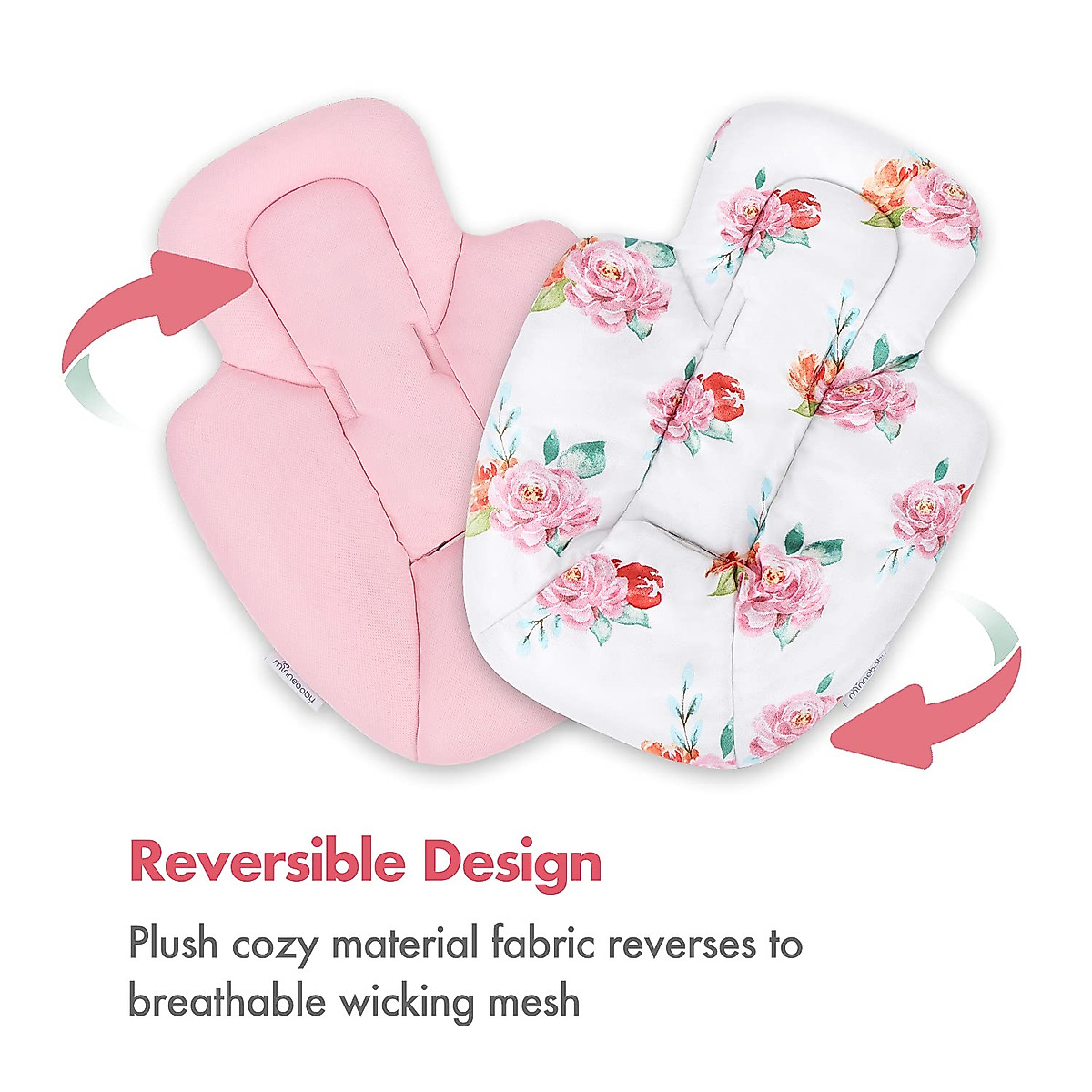 Minne Baby Infant Insert - Compatible with 4Moms RockaRoo and MamaRoo - Breathable Cool Mesh Fabric - Plush Soft Newborn Insert with Head and Body Support