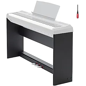 L125B Wooden Furniture Stand Compatible for Yamaha P-125,P-128 Keyboard,with Traditional Piano 3-Pedal Unit,Black (P-125 WS)