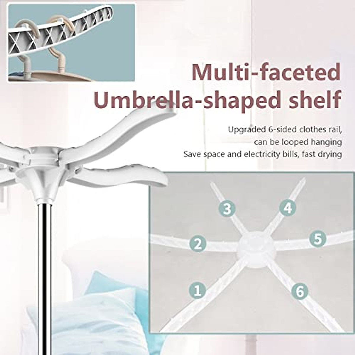 EUPXRHY Electric Clothes Airer Dryer Indoor, Fast Drying Heated Drying Rack for Clothes with Timer, Portable Electric Airer Clothes Dryer 15kg, Thermostatic Heating, 900W Energy Saving