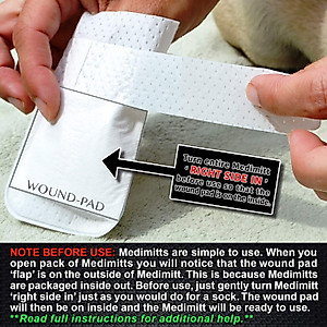 PawFlex Medimitt Paw Bandages for Dogs, Cats and Pets Medical Booties, First aid for Paws Non Slip, Non Adhesive, Breathable,Disposable, Washable, Adjustable Strap, Value Pack (X-Small 12-Pack)