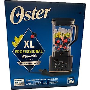 O-ster XL Professional Blender, 1100 Watts, 9-Cup Tritan Jar, 8 Speeds, Dual Direction Blade, Tamper Tool Included