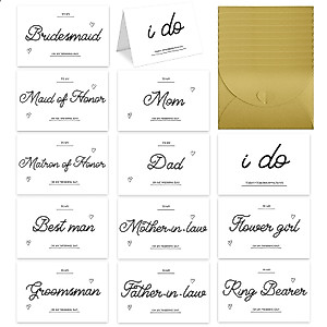 Spakon 26 Sets Wedding Party Thank You Cards Wedding Day Letters Gifts to My Bridesmaid on My Wedding Day with Golden Envelopes to Your Bridesmaid, Bridal, Mother, Father, Friends Gifts