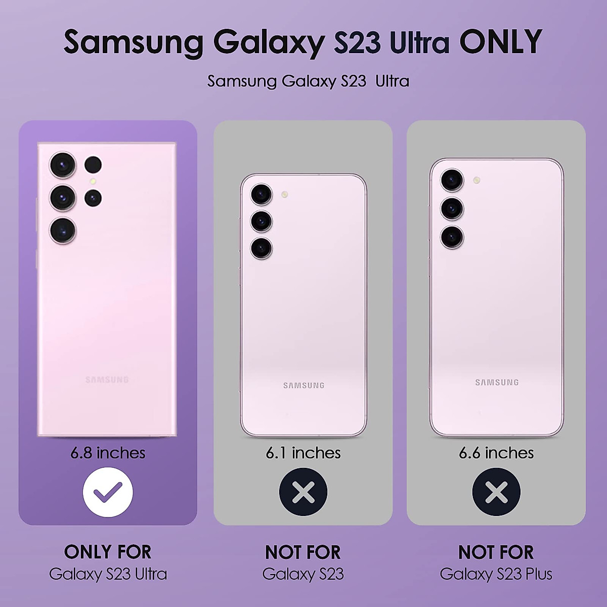 Chvelop Compatible with Samsung Galaxy S23 Ultra 5G Case 6.8'', Slim Stylish Protective Case, 360° Protection, [No Built-in Screen Protector] [Camera Lens Cover]-River/Purple