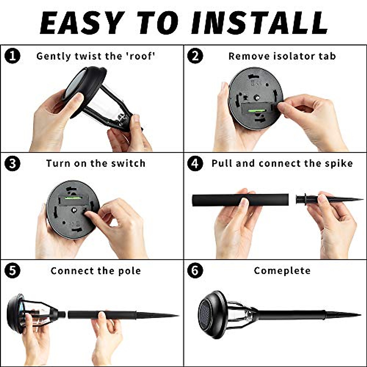 SOLPEX 8 Pack Solar Pathway Lights, Solar Path Lights Waterproof, Solar Garden Lights Outdoor for Garden, Yard, Pathway, Landscape, Walkway and Driveway (Warm White)