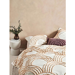 INDACORIFY Beautiful Tufted Duvet Cover Cotton Bohemian Duvet Cover Comforter Doone Cover Washed Indian Cotton Duvet 2 Pillow Cover Custom Size Bedding Set (King 90 X 104 Inches)