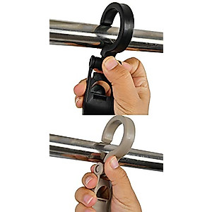 HOME-X Multifunctional Vertical Hanger, Closet Organizer, Space-Saving Shirt and Pants Hanger, Cascading Hooks for Hangers, 9 ½" L x 2" W x ¾ H, Set of 2, Black, Brown