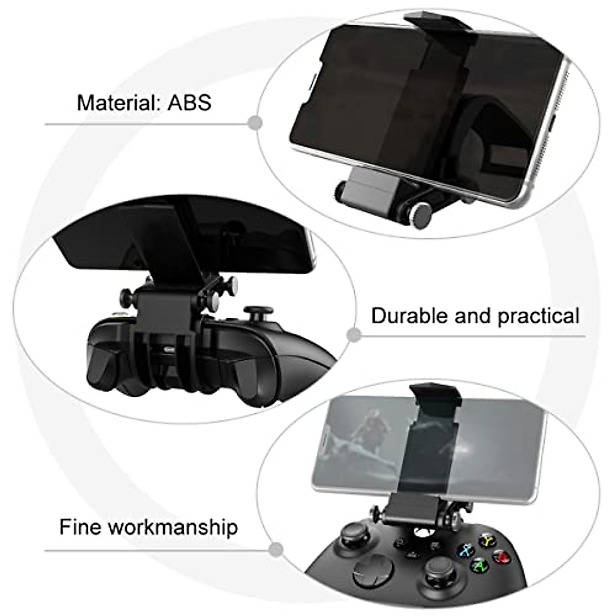 SOLUSTRE Controller Holder Controller Grips Controller Phone Stand with Holder Gamepad Mounted Conter Mount Cell Game Compatible Adjustable Bracket for Plastic Controller Holder Controller Grips