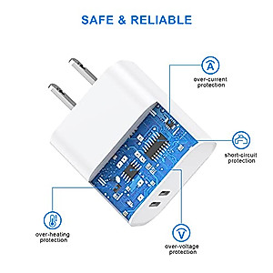 iPhone 14 13 12 Fast Charger, 2 Pack [Apple MFi Certified] 20W Dual USB C Charger Fast Charging Block and 10FT Extra Long USB C to Lightning Charger Cable for iPhone 14 13 12 11 XS XR X 8 iPad AirPods