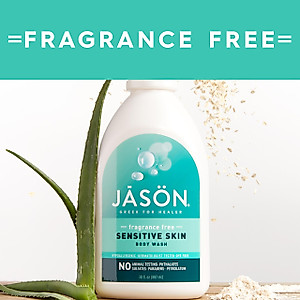 JASON Sensitive Skin Fragrance Free Body Wash, For a Gentle Feeling Clean, 30 Fluid Ounces