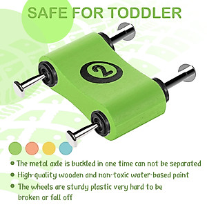 12 Pieces Mini Wooden Car Ramp Wooden Race Track Toy Car Toddler Car for Race Track Replacement Cars, Aged 6+, Present (Circle Print)