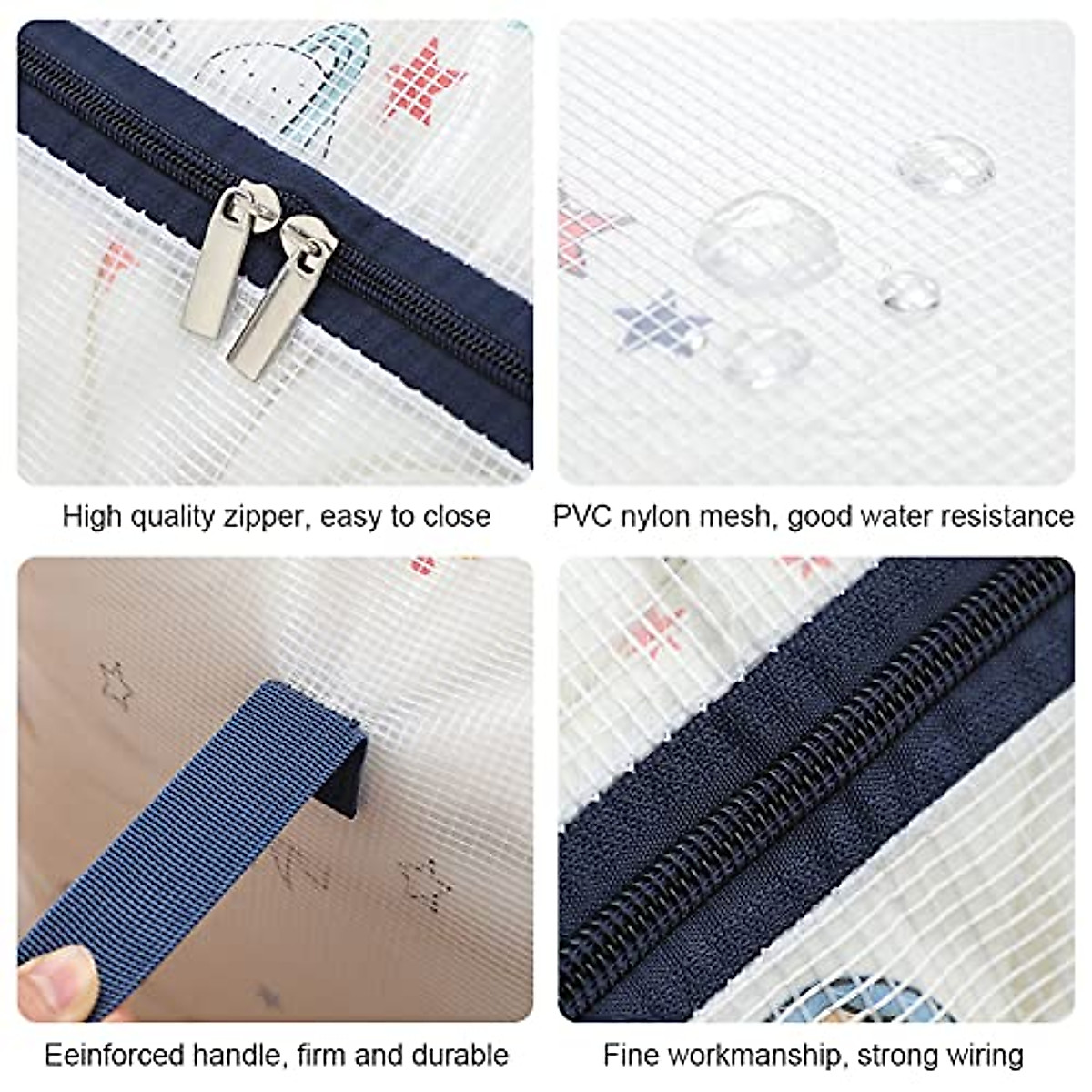 Hiermi Clear Storage Bags with Zipper- Clothes Storage Blanket Storage Under Bed Storage Large Capacity Clear Bag for Sweaters, Blankets, Comforters, Bedding Sets, and Much More (XXL, Yellow)