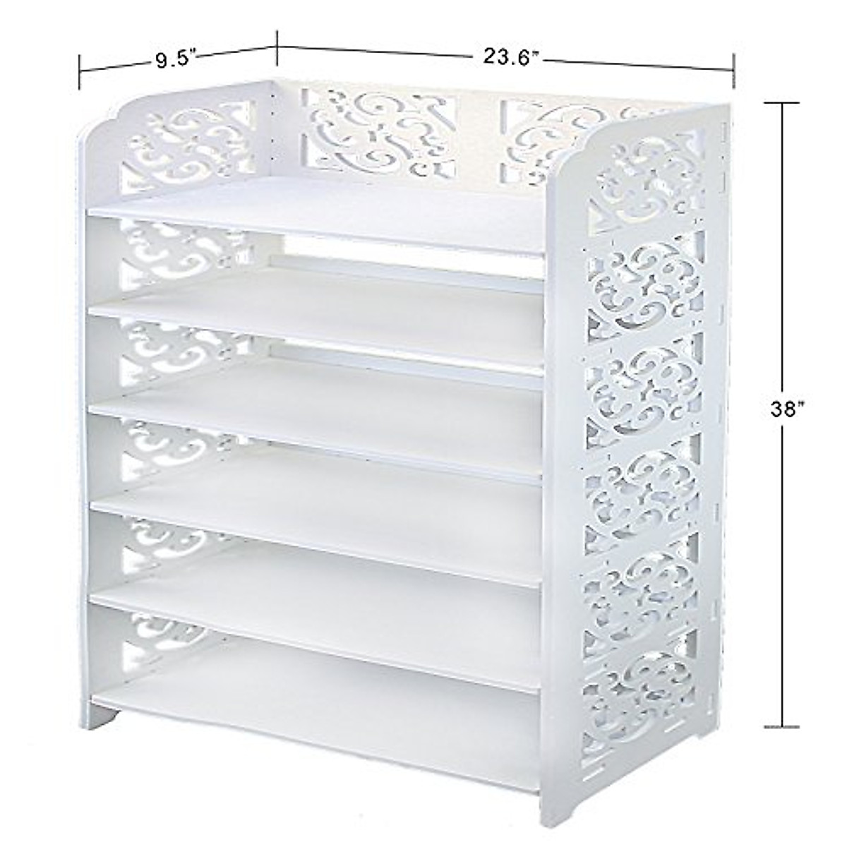 Jerry & Maggie - 6 Tier WPC Shoe Rack/Shoe Storage Stackable Shelves Free Standing Shoe Racks - Wide | White