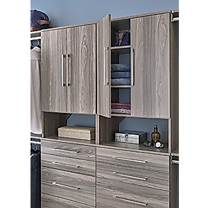 ClosetMaid SuiteSymphony Wood Closet Door Set Pair, Add On Accessory, Modern Style for Storage, Clothes, for 25 in. Units, Natural Gray/Satin Nickel, Inch