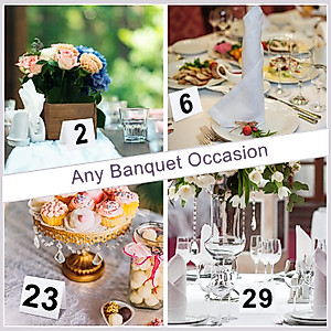 40 Pieces Acrylic Tent Table Numbers 1-40 Double Side Numbered Table Tents Restaurant Wedding Table Number White Table Tent Numbers Cards Signs for Party Banquets Service Evidence Markers Supplies