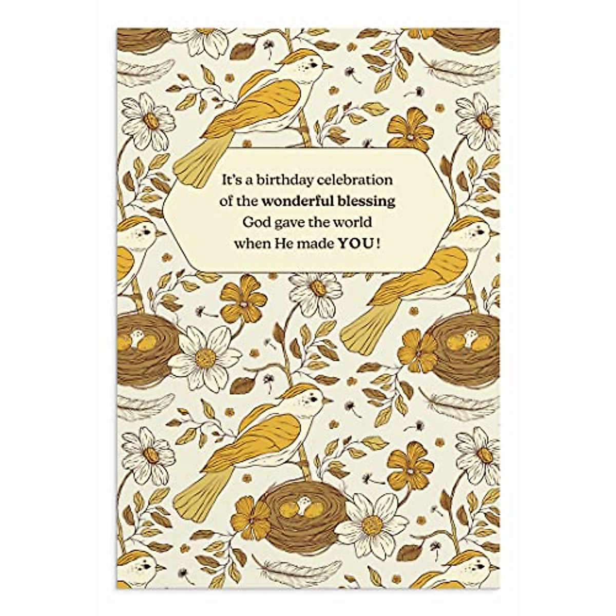 DaySpring - Birthday Birds - 4 Botanical Bird Designs Assortment with Scripture - 12 Happy Birthday Boxed Cards & Envelopes (U0056)