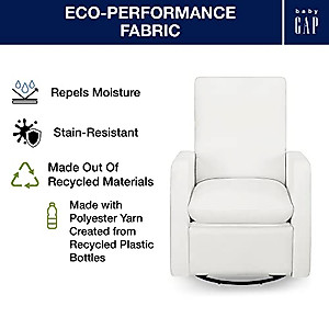 Delta Children babyGap Cloud Recliner with LiveSmart Evolve - Sustainable Performance Fabric, Artic