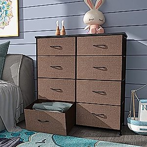 YITAHOME 10 Drawers-Fabric Storage Tower, Organizer Unit for Bedroom (Charcoal) Dresser, Coffee & Storage Dresser, Coffee