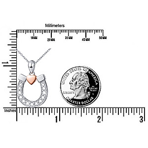 FLYOW Horseshoe Necklace Sterling Silver Lucky Jewelry Horseshe Pendant Necklace Horse Gift for Women