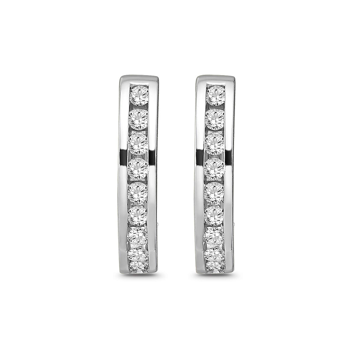 ARAIYA FINE JEWELRY 10K White Gold Diamond Hoop Earrings (1/3 cttw, I-J Color, I2 Clarity)