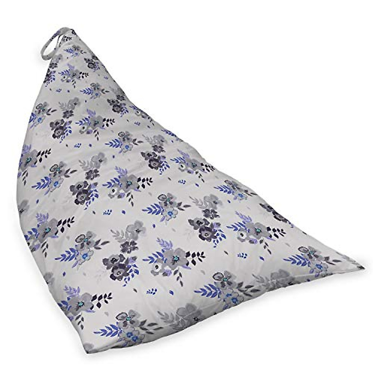 Ambesonne Floral Lounger Chair Bag, Flower Bouquets Flourishing Buds of Summer Garden Meadow Blossoms Pattern, High Capacity Storage with Handle Container, Lounger Size, Blue Violet and Grey