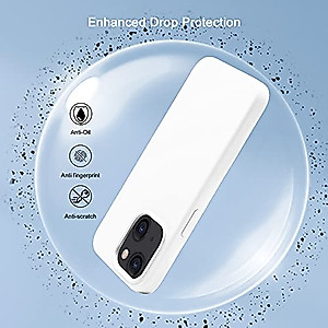 Spogie Designed for iPhone 13 Silicone Case,Ultra Slim Soft Scratch Proof Anti-Fingerprint Shockproof ​Full Body Protective Case for iPhone 13 6.1inch（White）