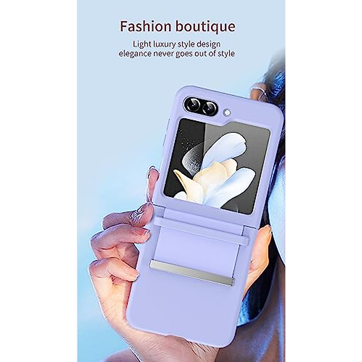 YJZSKRXFAK Case for Samsung Galaxy Z Flip5 5G 2023, Slim Fit Protective Cover with Stretchable Soft Hinge Protection Case for Galaxy Z Flip 5-Light Green