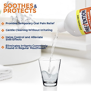 Prevention Oncology Alcohol Free Mouthwash, Soothing, Gentle, & Moisturizing, Mouthsore and Dry Mouth Mouthwash Specially Formulated for Patients Undergoing Oncology Treatment - 16 oz Bottle, 1-Pack