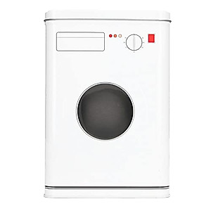 YYQTGG Laundry Powder Container, Laundry Container Washing Machine Shape Simple Tinplate Material Large Capacity for Countertop(#1)